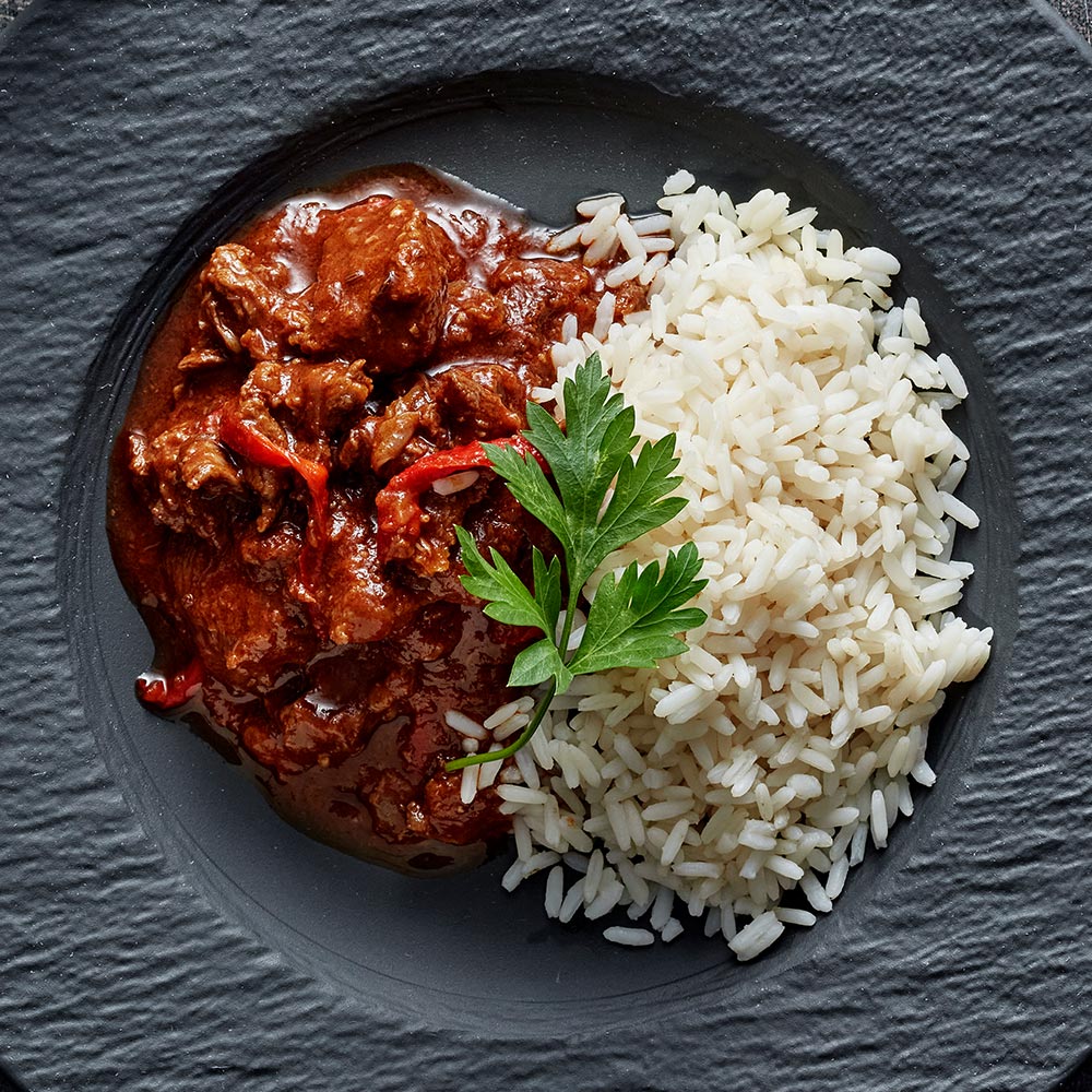 Ungersk gulasch med ris - Färdiga maten